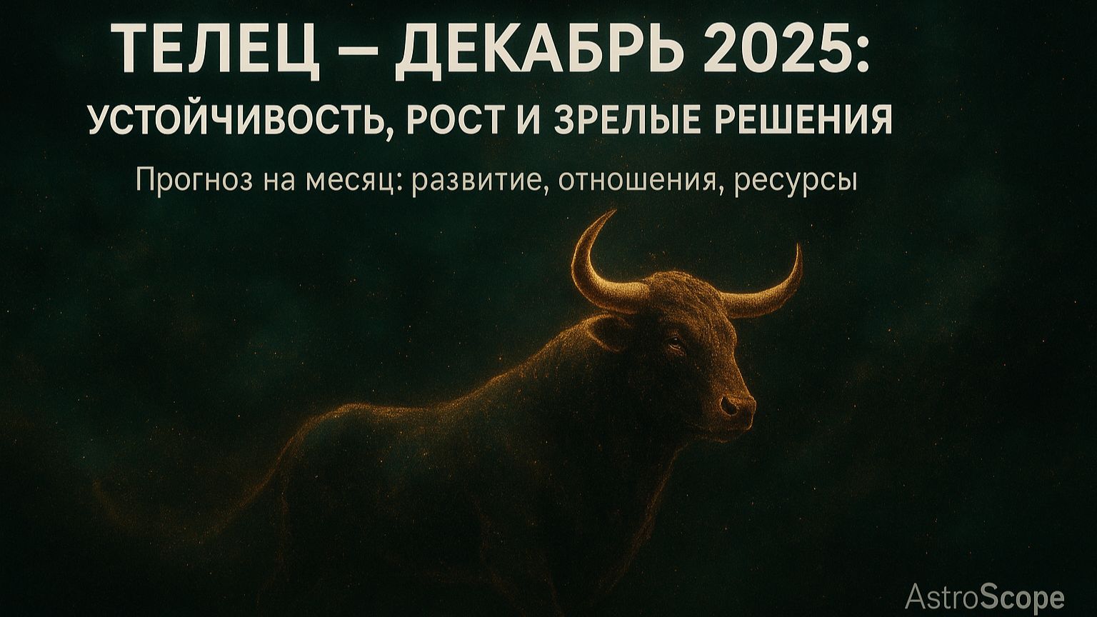Декабрь 2025 раскроет Тельцам источник силы, который долго оставался скрыт