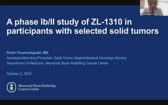 A Study of ZL-1310 in Participants With Selected Solid Tumors •  NCT06885281