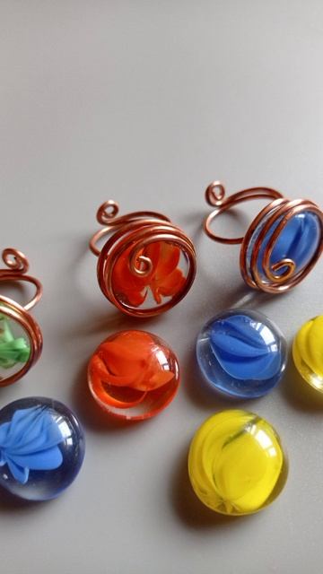 #shorts Кольцо из медной проволоки с кабошоном лэмпворк. Мастер-класс на канале