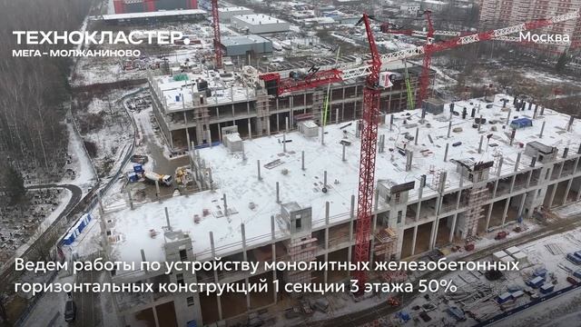 Ход строительства Технокластер «Мега – Молжаниново» от застройщика «Страна Девелопмент», 01.12.2025