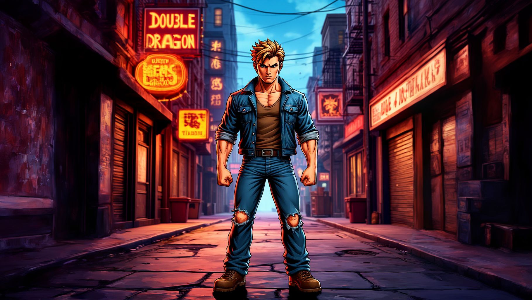 Двойные Драконы жаждут мести, превратят Воинов Тени в сосиски в тесте. Double Dragon II (PC Engine).