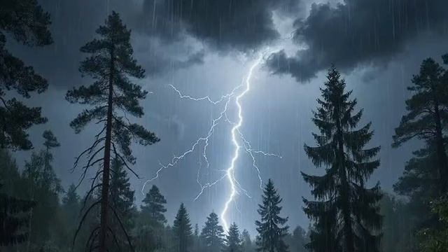 Дождь, гром, молния, для сна. Глубокий сон под белый шум.