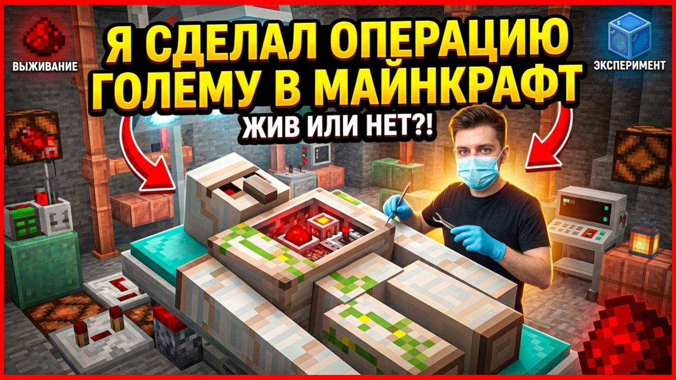 Я СДЕЛАЛ ОПЕРАЦИЮ ГОЛЕМУ В
МАЙНКРАФТ