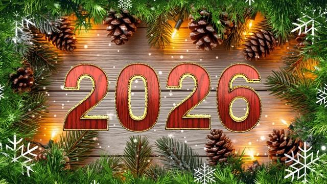 Футаж №18 - С Новым 2026 годом! Новогодние Футажи для Творчества 2026 года!