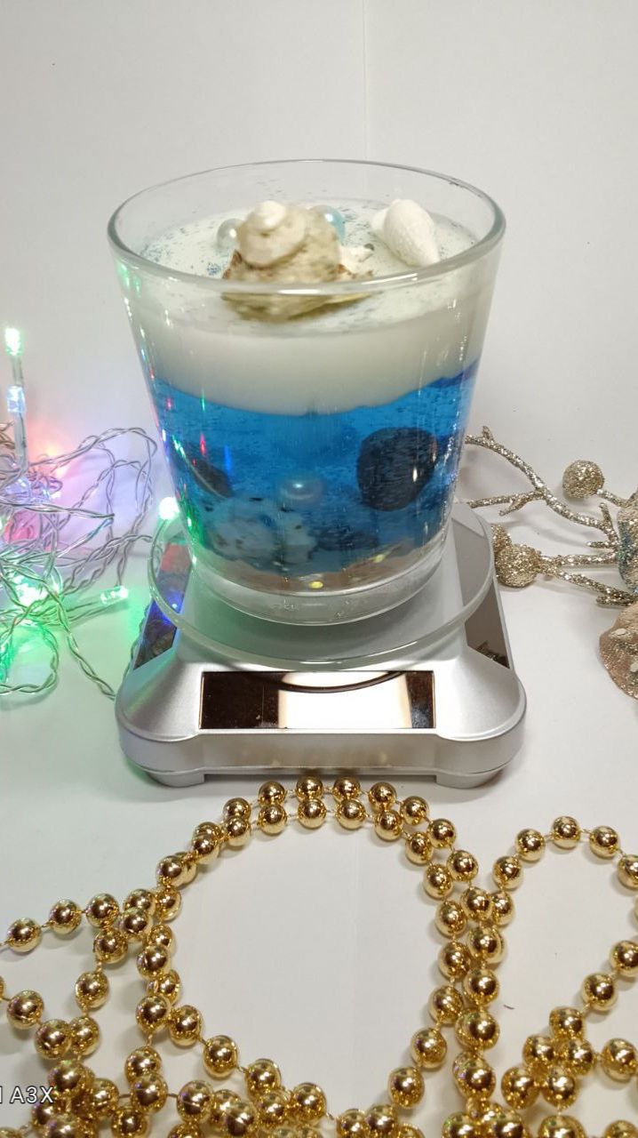 🌊 Гелевая контейнерная свеча “Глубины океана”