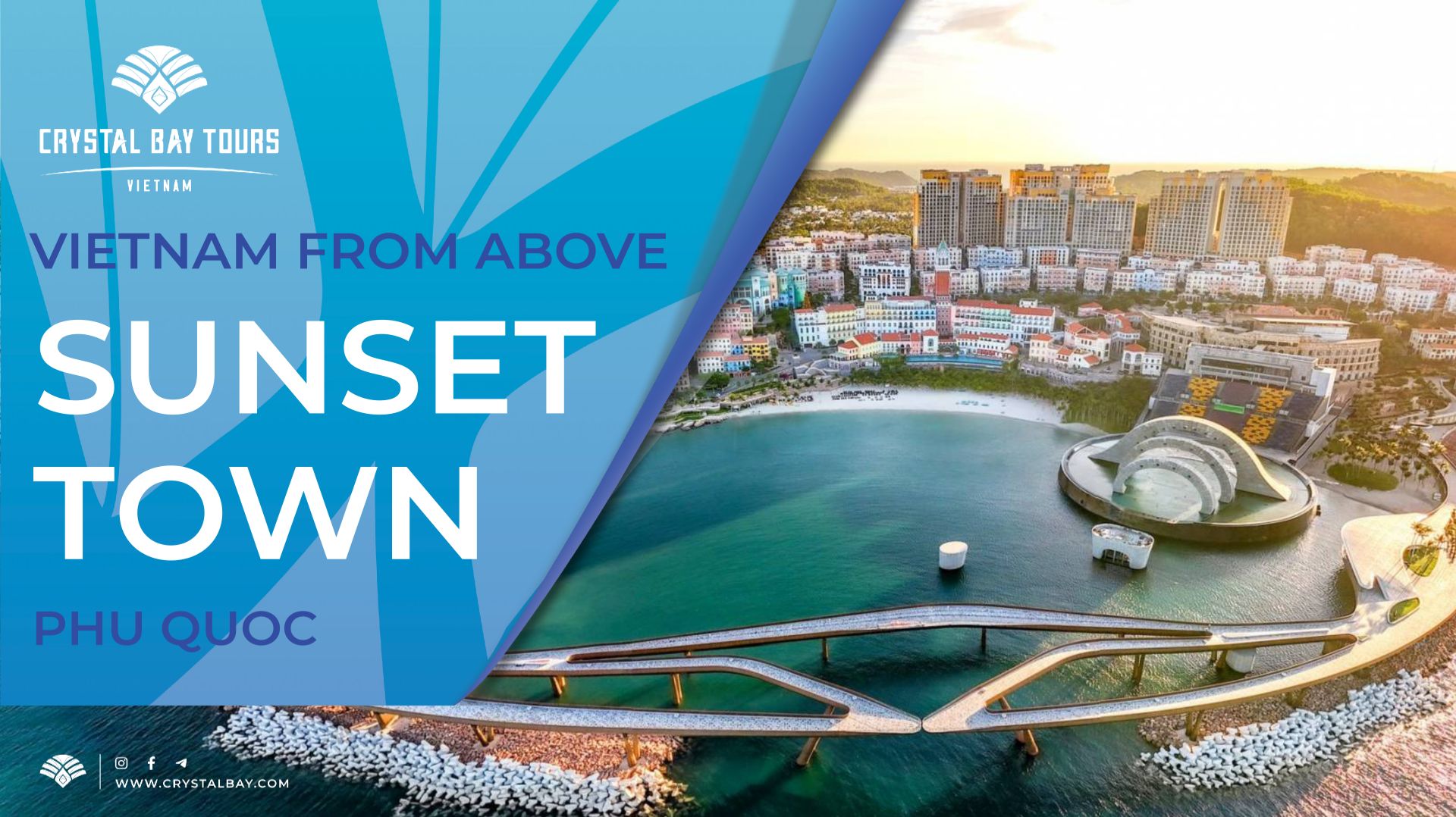 Полёт над городом Sunset Town. Остров Фукуок, Вьетнам