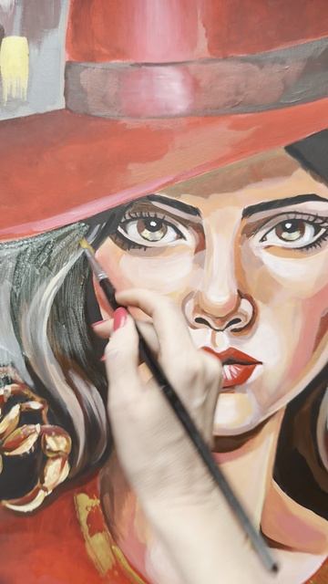 Покрываю лаком картину