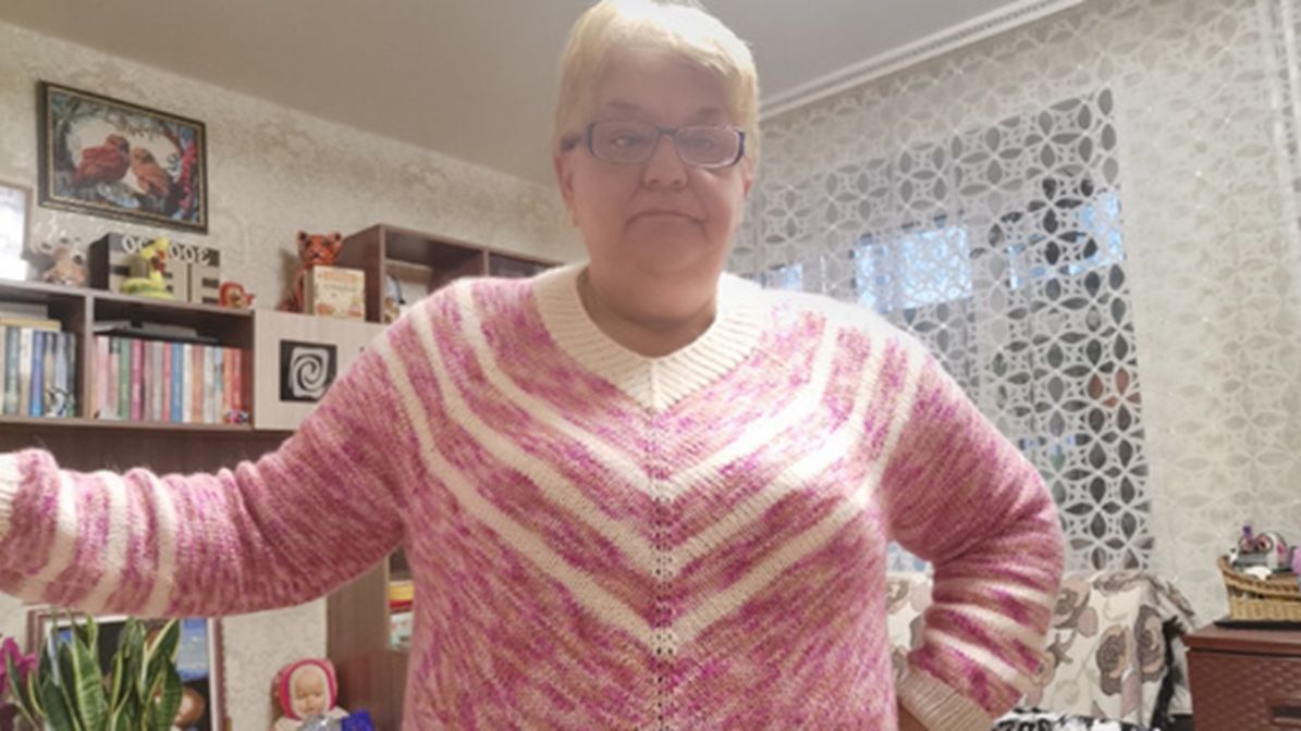 Пуловер Чайка - Как вязала Обзор - Примерка