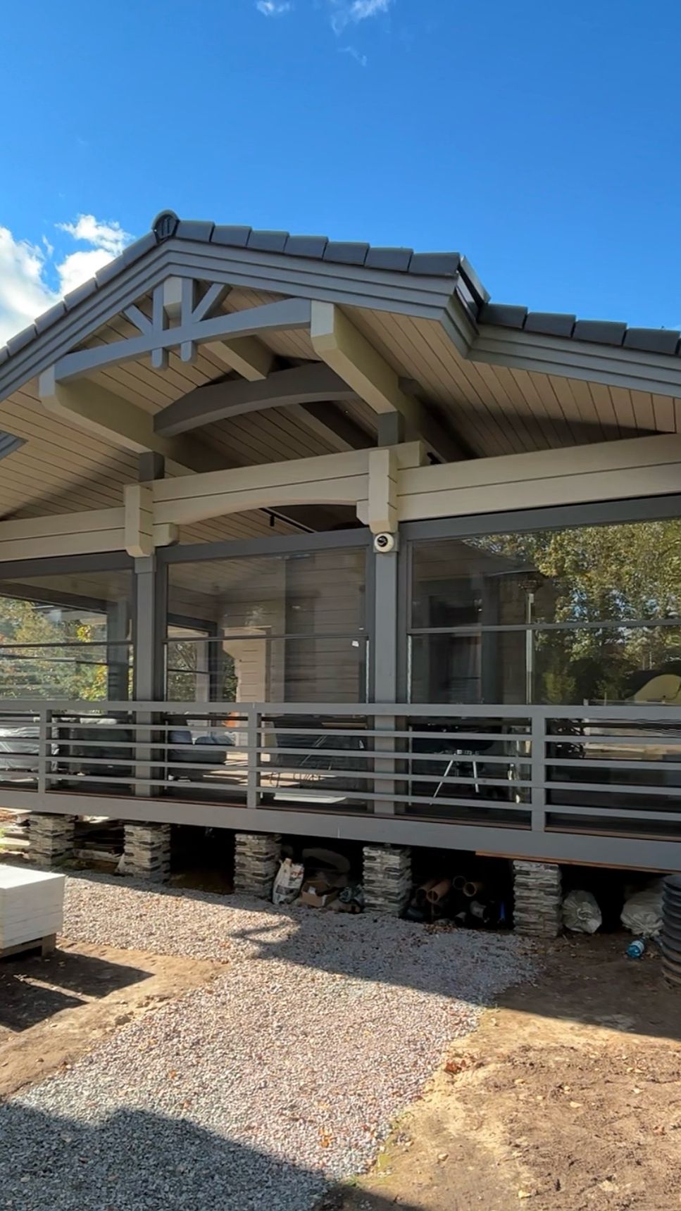 Проект деревянной бани с парной и большой террасой