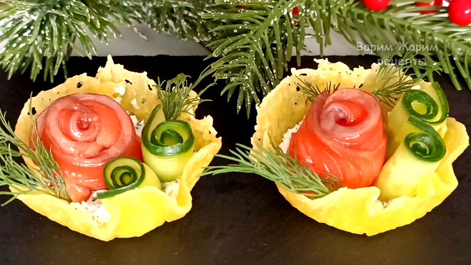 🎄 Сырные корзинки Новогодние. Закуски на праздничный стол