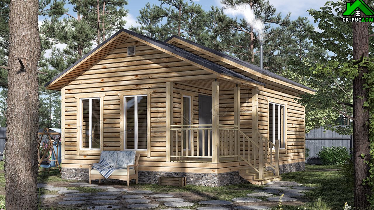 Баня с верандой