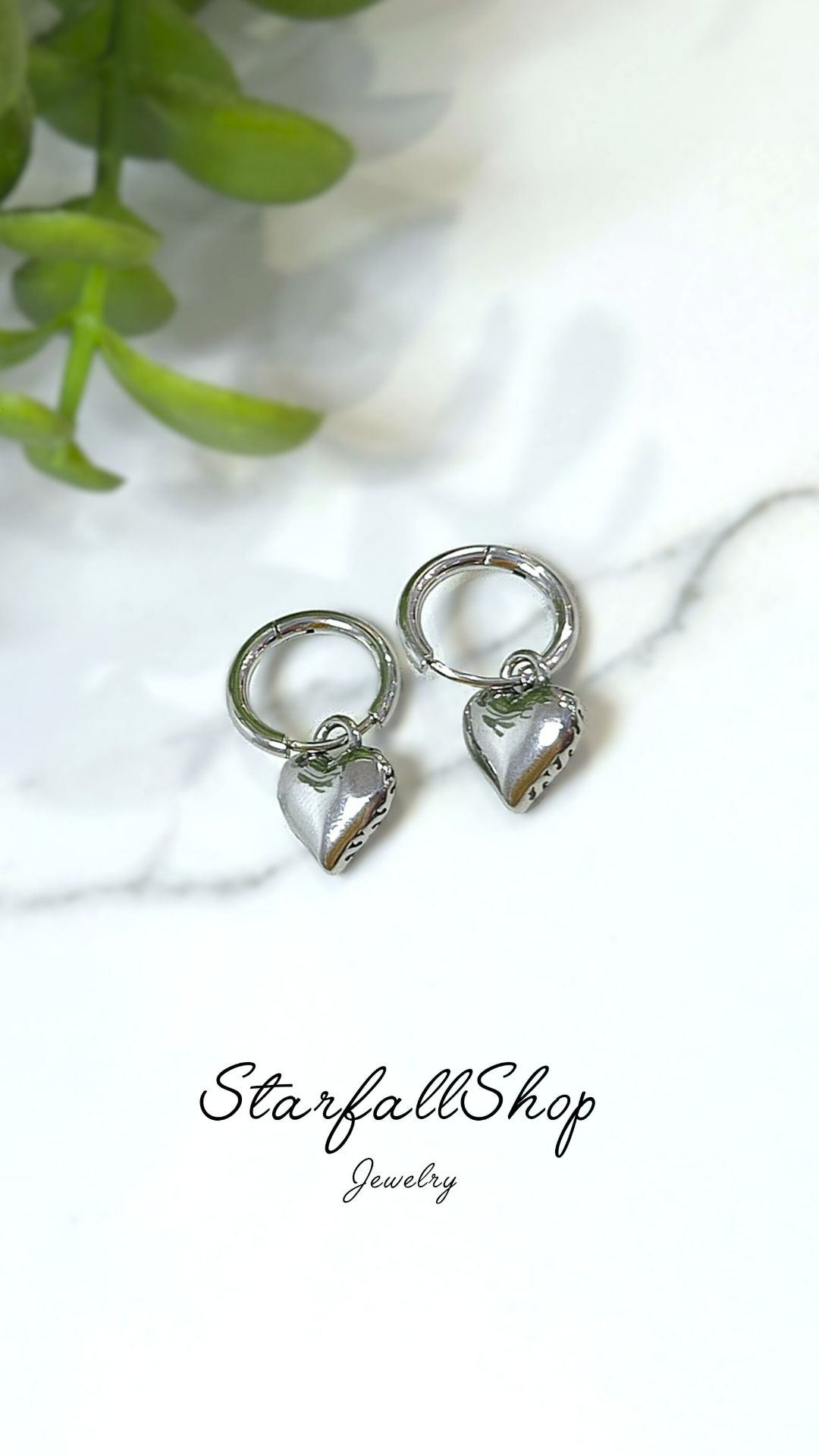 Серьги-конго с подвесками "Сердечки" от StarfallShop