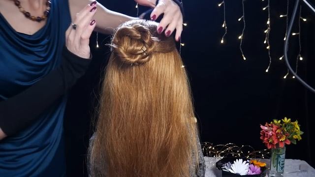 АСМР Весенняя прическа с цветами - расслабление - уют - забота