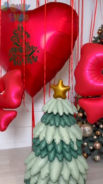 Сет из шаров с бантами и елкой