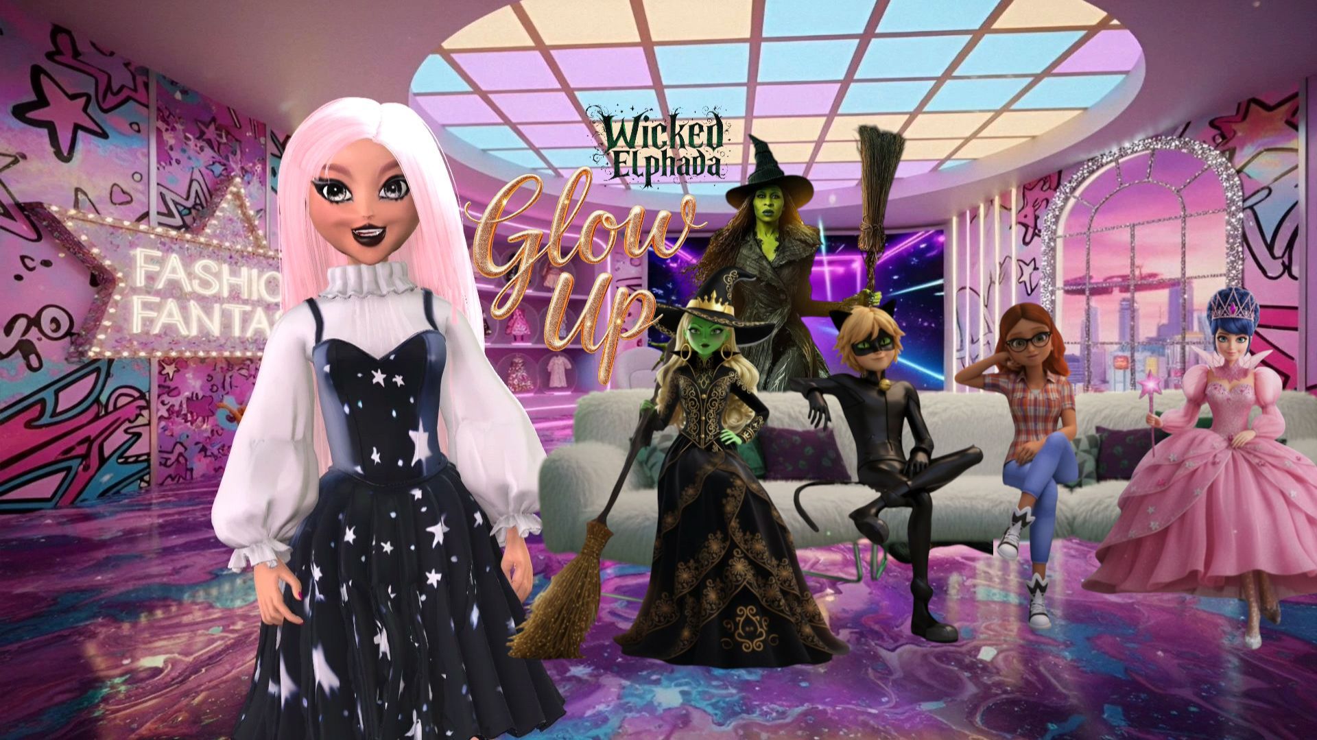 Хлоя Буржуа в образе Эльфабы! 🧙♀️💚 Wicked-преображение в Гримуаре Стилей!