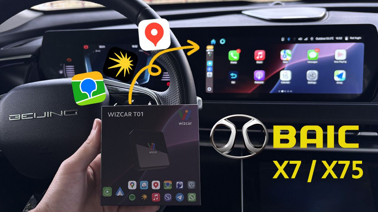 BAIC X7 X75 2023-2025 поддержкой CarPlay Android Auto Яндекс Карта Музыка WIZCAR T01 EasyConnection