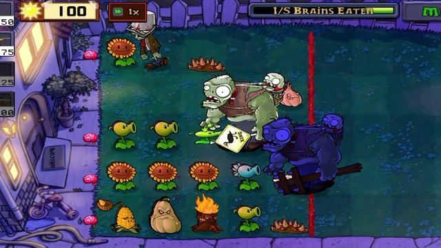 Прохожу "Меня разбей" в PVZ 1
