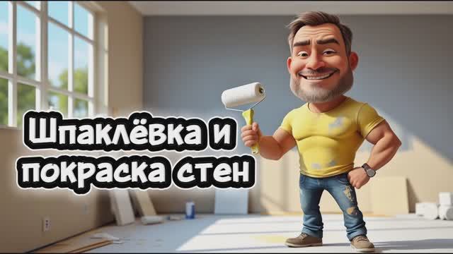 Шпаклёвка и покраска. Ремонт за миллион своими руками.