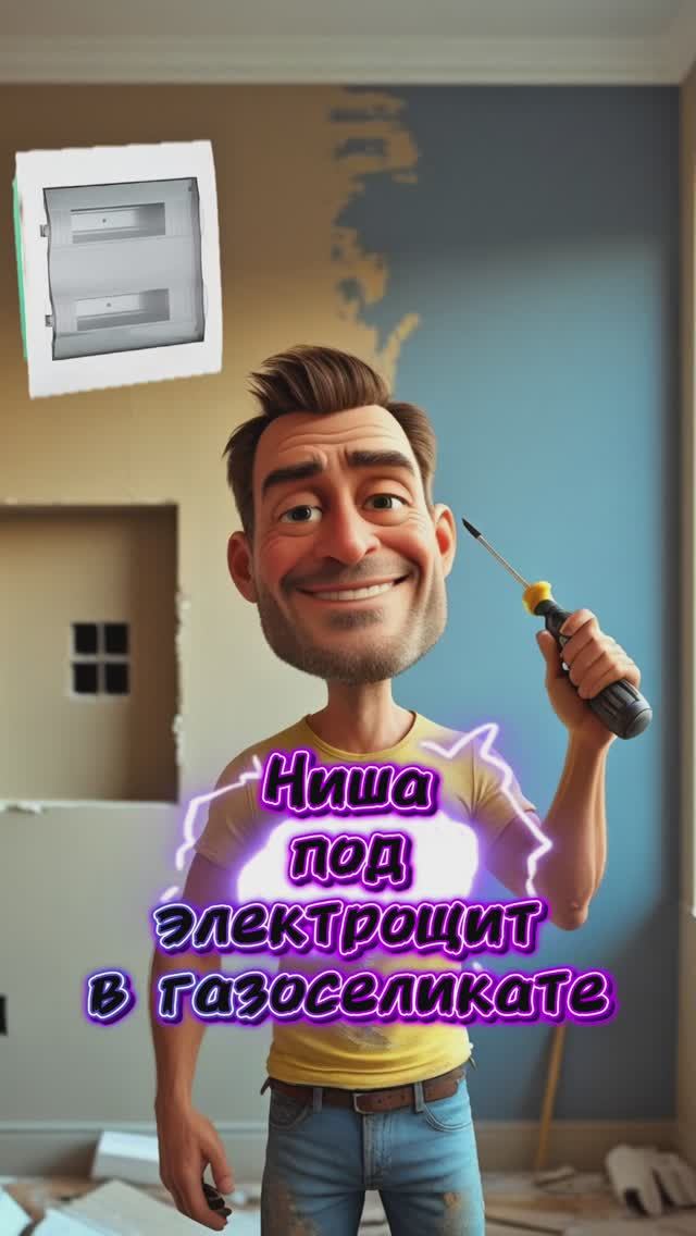 Ниша для электрощита в газоблоке.