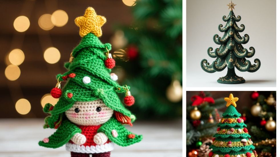 🎄🧶Не просто ёлка, а уютное чудо: мини-ёлка крючком для праздничного стола!🧶🎄