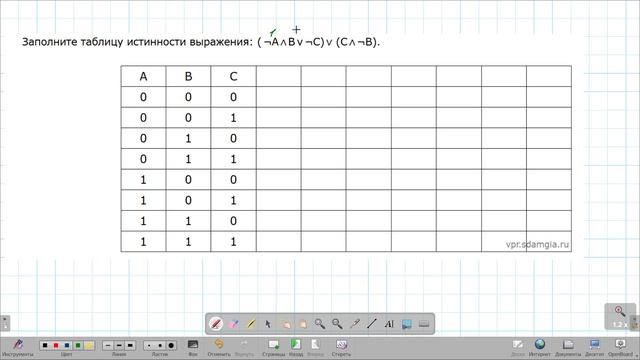 ВПР по Информатике 8 класс 10. Таблица истинности 3 переменные