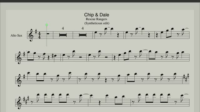 Чип и Дейл спешат на помощь - Ноты для саксофона альт - Музыка из мультфильмов Диснея