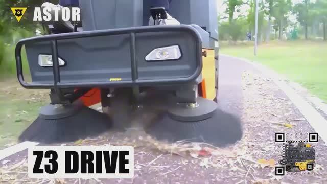 Аккумуляторная подметальная машина ASTOR Z3 Drive в работе