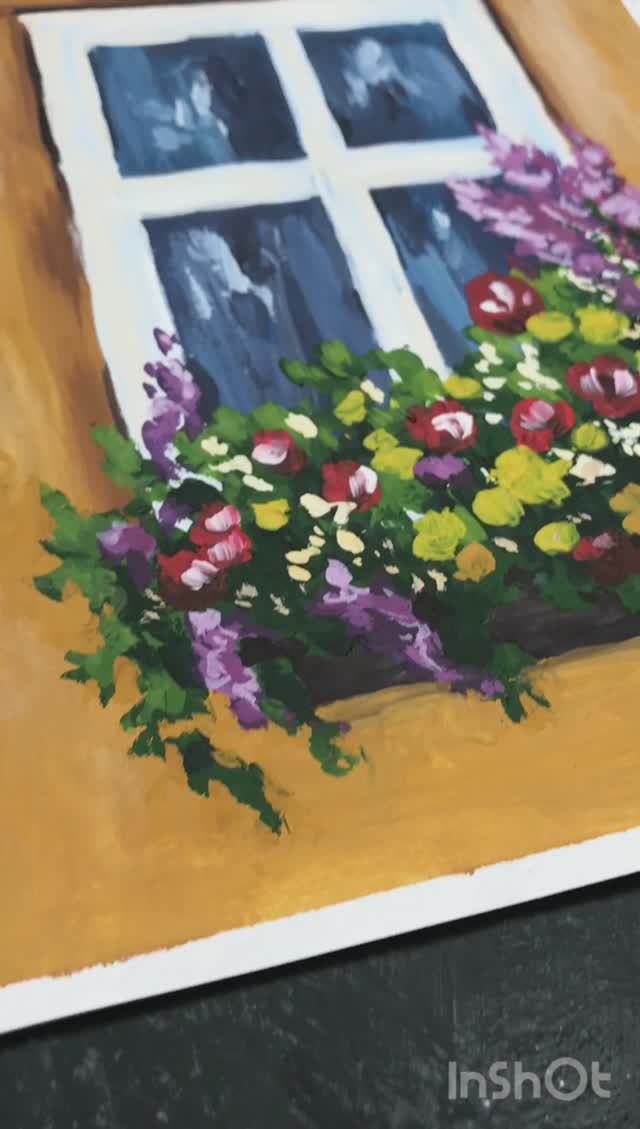 Как нарисовать Окно с Цветами