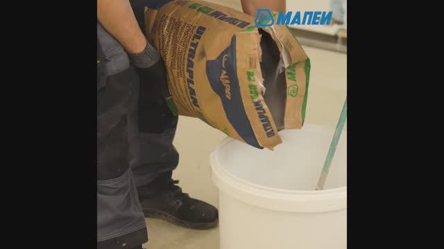 Нанесение растворной смеси Ultraplan Eco 20