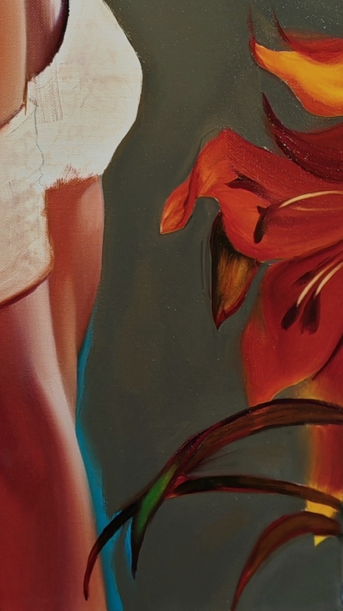 Фон на картине с восточной девушкой