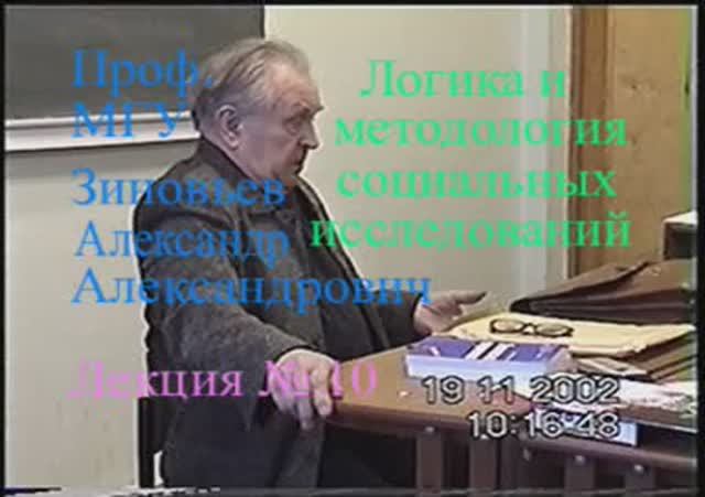 А.А.Зиновьев - Логика и методология социальных исследований Лекция 10 (19 ноября 2002)