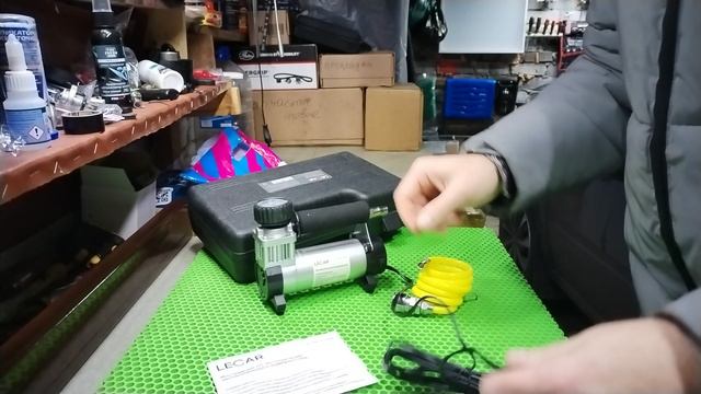 Обзор автомобильного компрессора LECAR 38 л/мин в металлическом корпусе