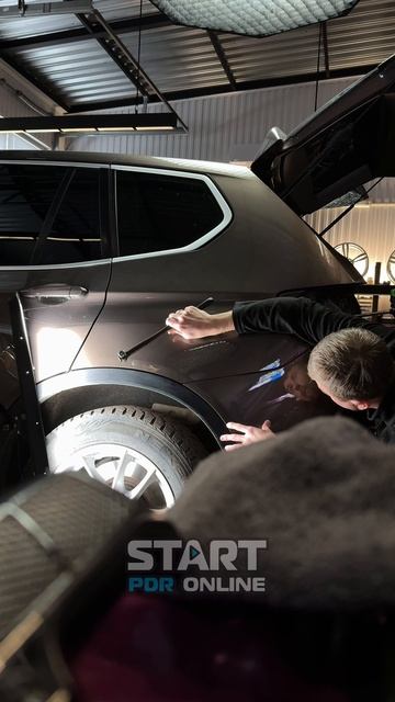 Удаление вмятины на BMW X3 - до/после за 1 мин! #ремонтвмятин #pdr #pdrобучение