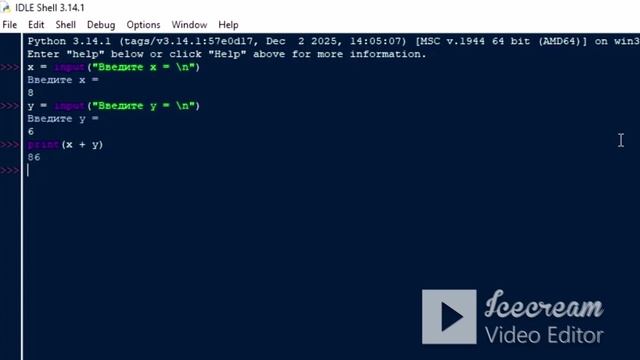 ПИТОН IDle обучение приведение типов данных и удаление переменных