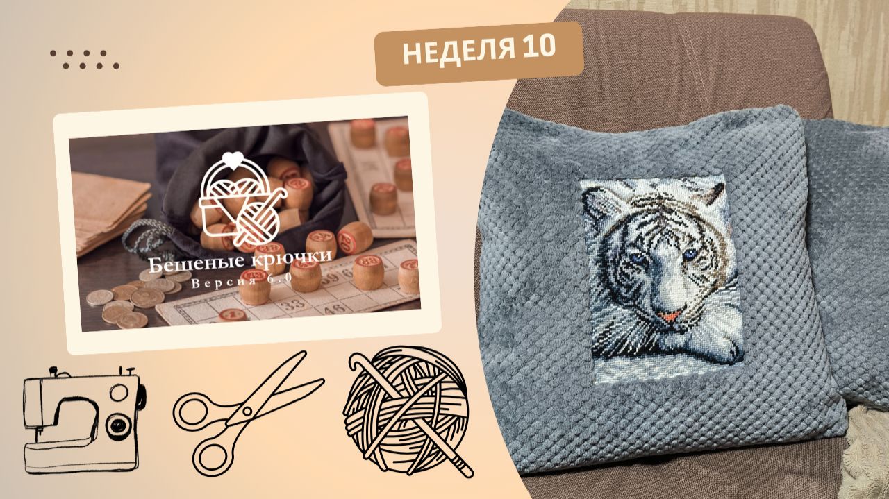 Бешеные крючки 6.0. Неделя 10. Подушка с вышивкой