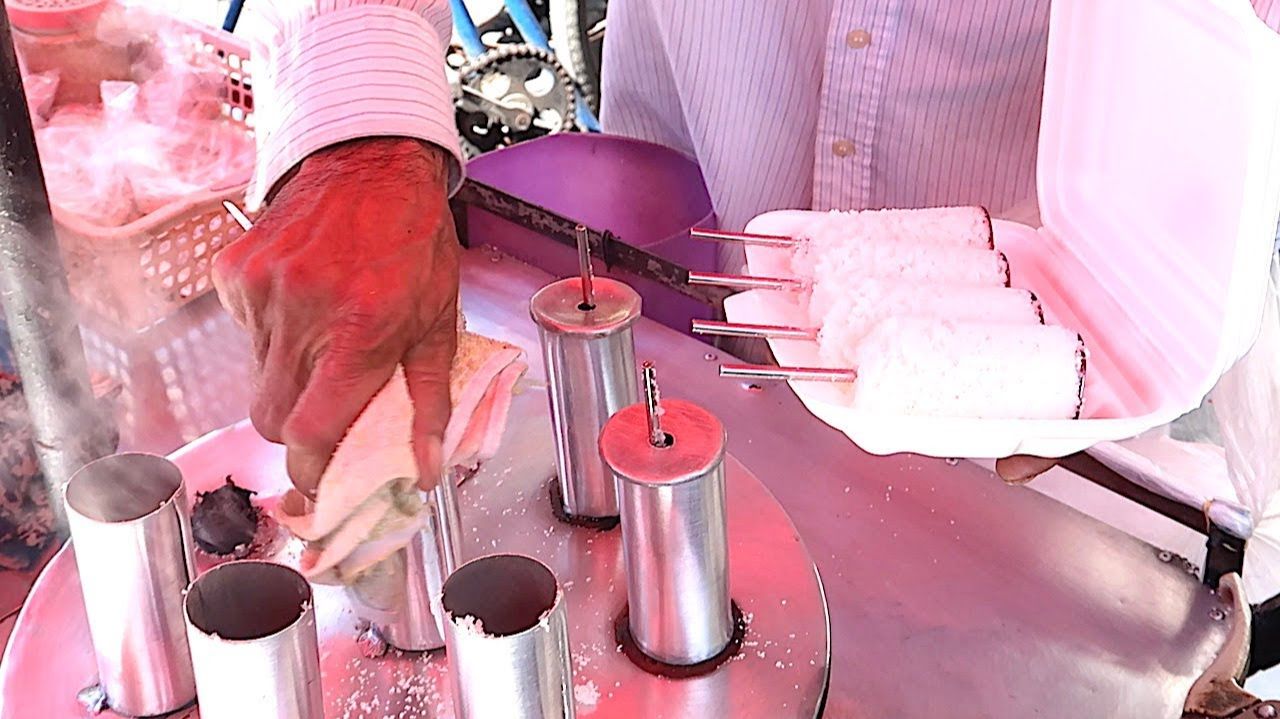 Камбоджийский сладкий кокосовый рис — уличная еда в Пномпене