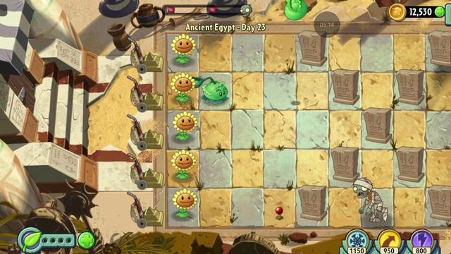 Прохожу Античный Египет уровни 22-24 в PVZ 2