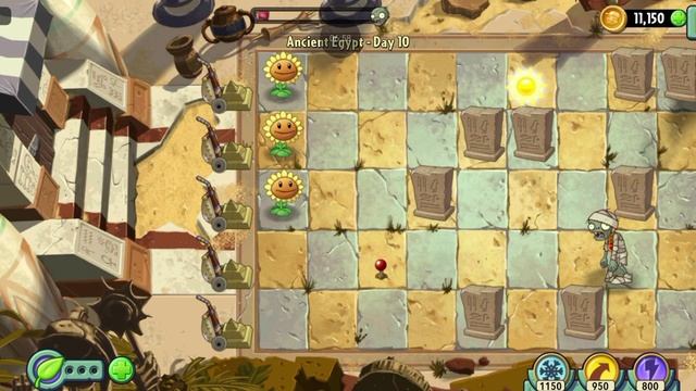 Прохожу Античный Египет уровни 8-11 в PVZ 2