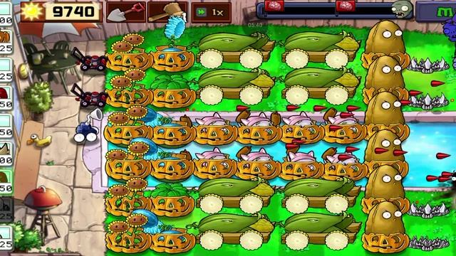 Прохожу "Бесконечное выживание" в PVZ 1 Финал