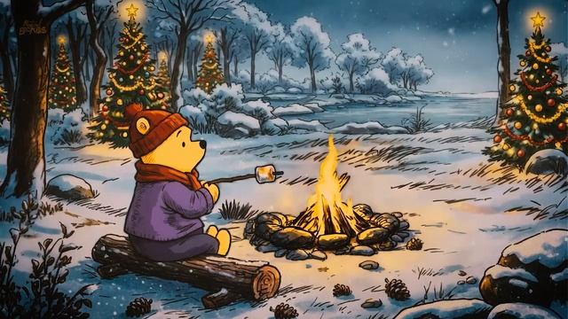 Волшебство Нового года - Расслабляющая атмосфера и музыка из мультфильма Вини пух, детская музыка