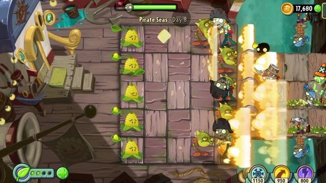 Прохожу Пиратское море уровни 7-10 в PVZ 2