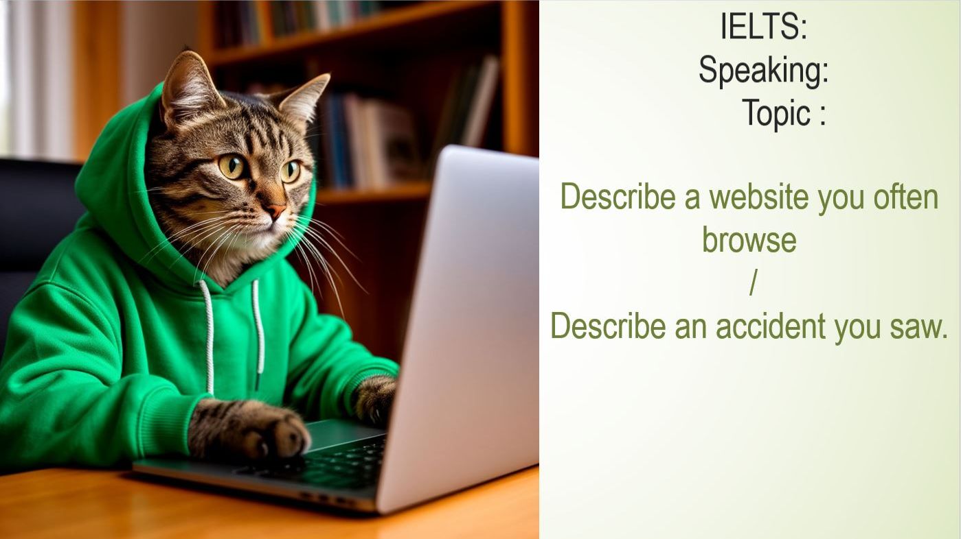 IELTS # 9 : Describe a website you often browse  / Describe an accident you saw.