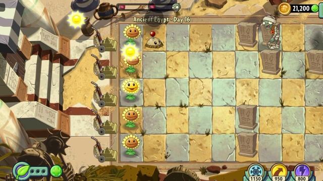 Прохожу Античный Египет уровни 15-17 в PVZ 2