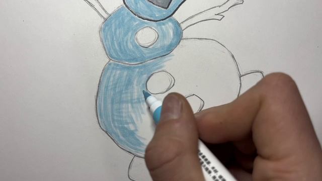 Рисуем Олафа из мультфильма холодное сердце