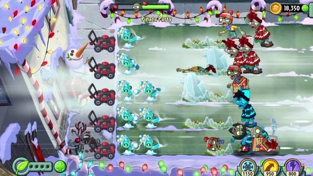 Прохожу зимнюю пиньятную вечеринку в PVZ 2