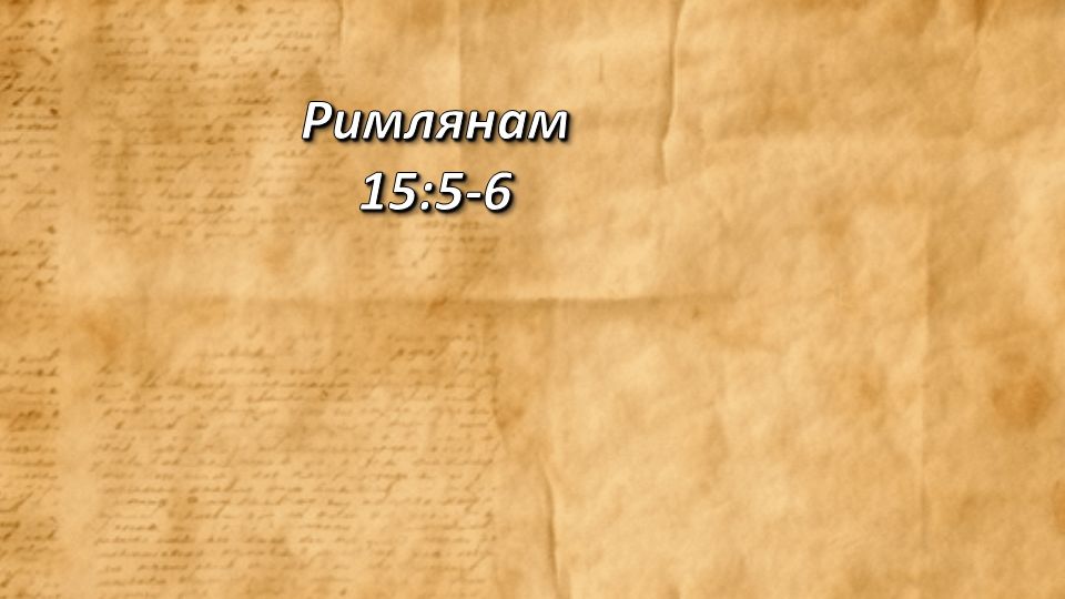 Стих дня. Римлянам, 15;5-6.