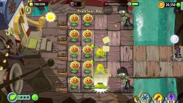 Прохожу Пиратское море уровни 20-22 в PVZ 1