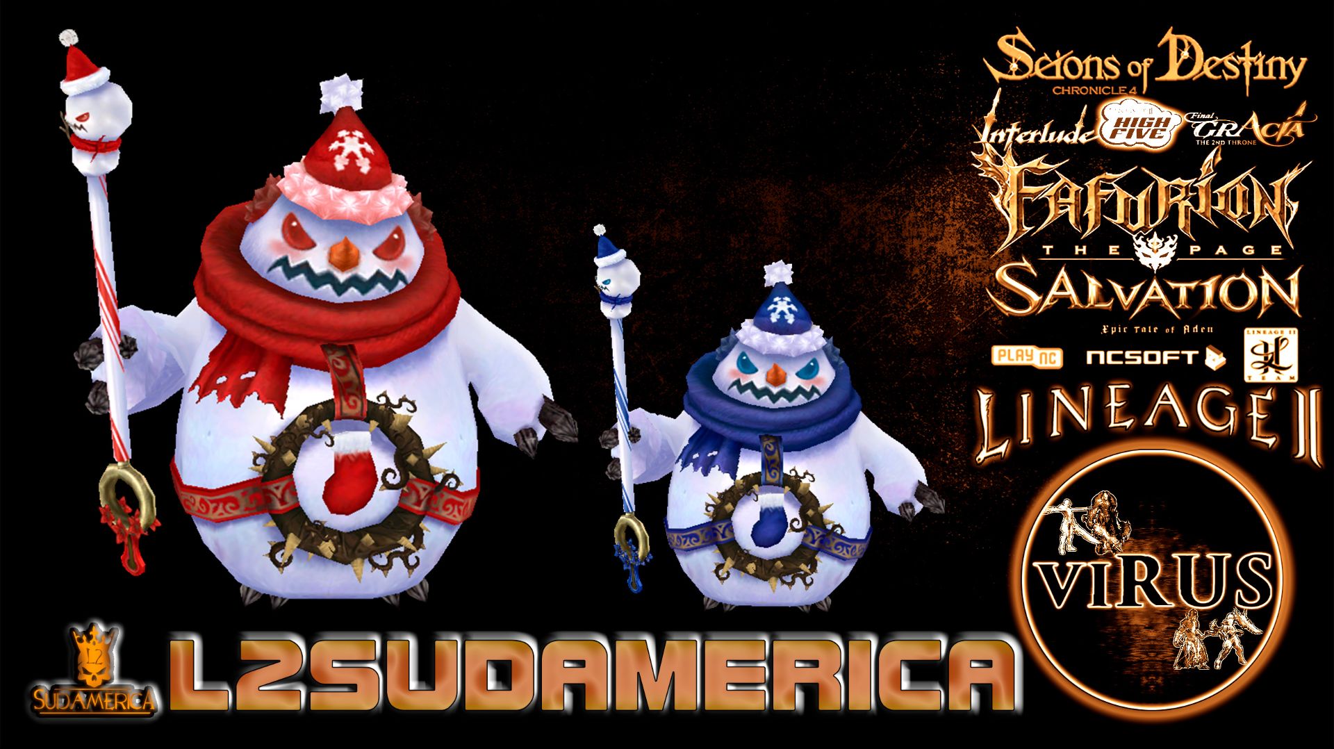 Two Snowman Monsters for www.L2SudAmerica.Com server. LINEAGE II-Interlude ◄√i®uS►