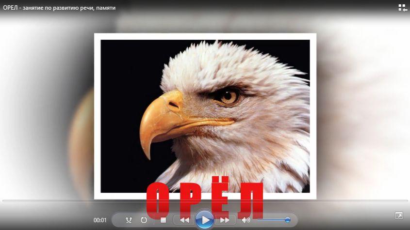 ОРЕЛ - занятие по развитию речи, памяти