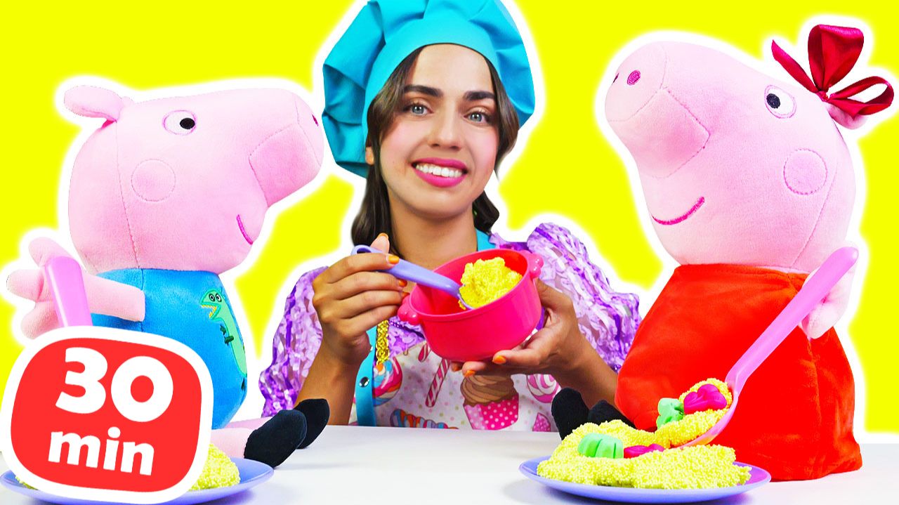 🍳Вкусные Приключения со Свинкой Пеппой! Готовлю игрушкам еду из Плей До 🍪